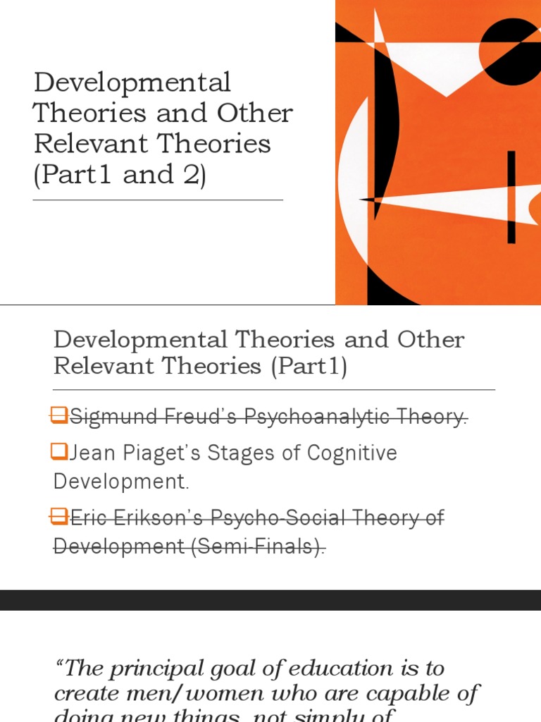 Piaget's Cognitive Development Theory | PDF | Schema (Psychology ...
