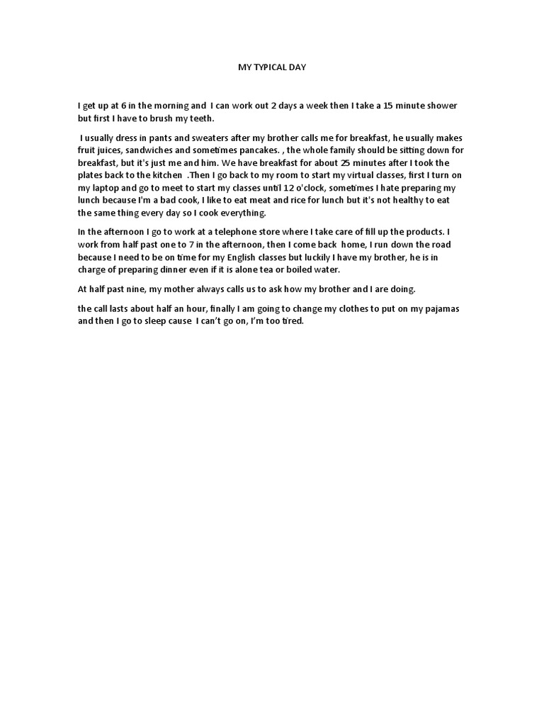 My Typical Day | PDF