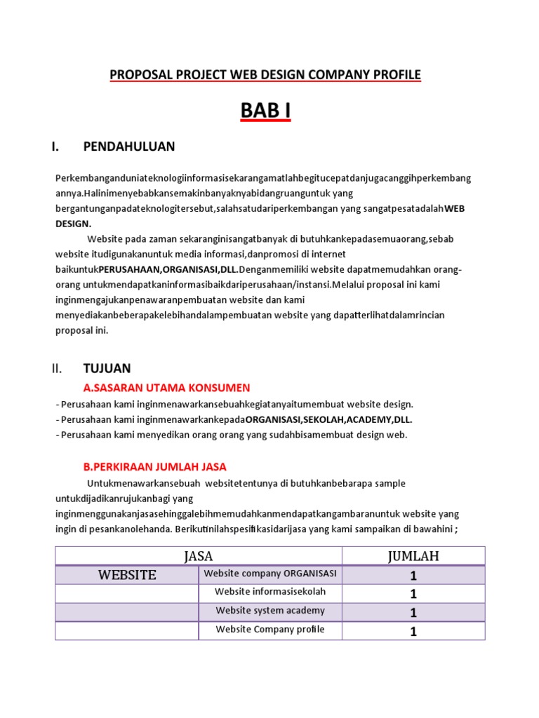 Proposal Project Web Design Company Profile | PDF