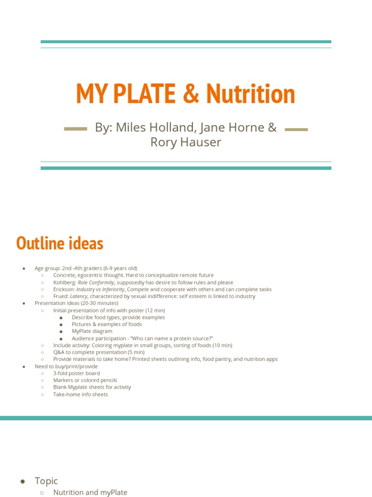 Outline Of Myplate