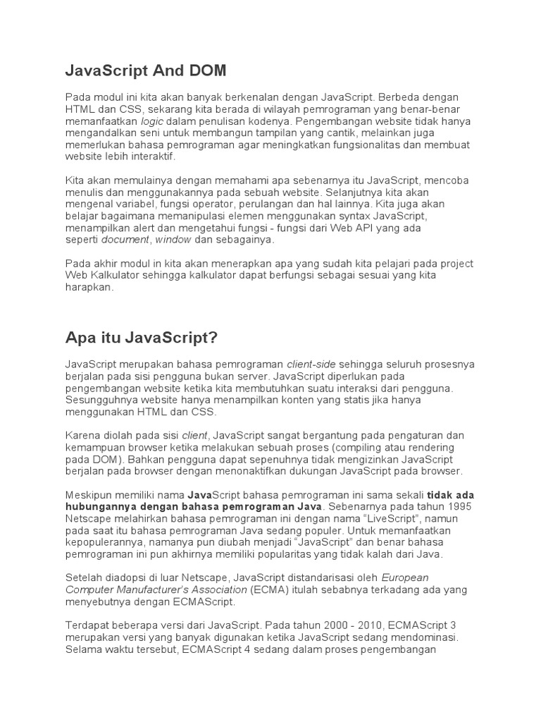 JavaScript and DOM | PDF