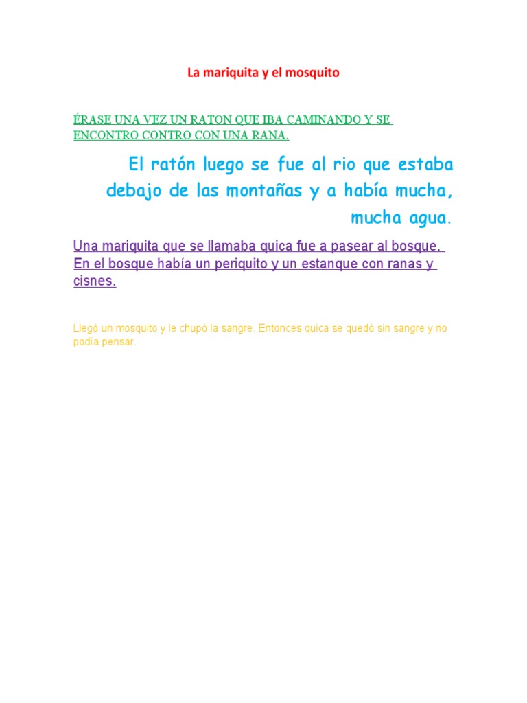 La Mariquita y El Mosquito | PDF
