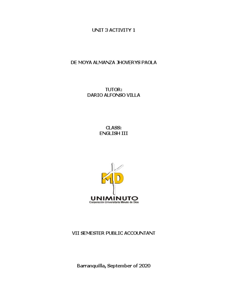 Unit 3 Activity 1 | PDF