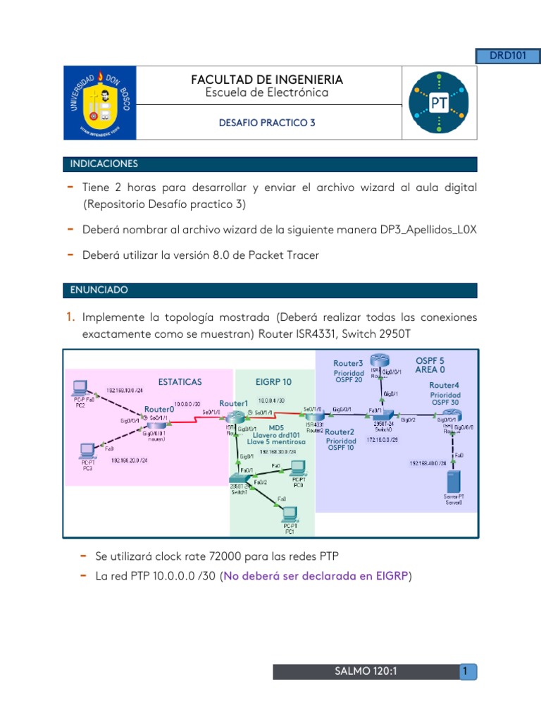 Desafio - Practico - 3 Redes de Datos | PDF | Dirección IP | Enrutador (Computación)