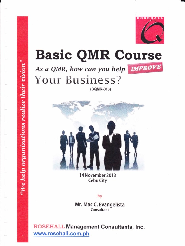 Basic QMR Course | PDF | Quality Management System | Iso 9000