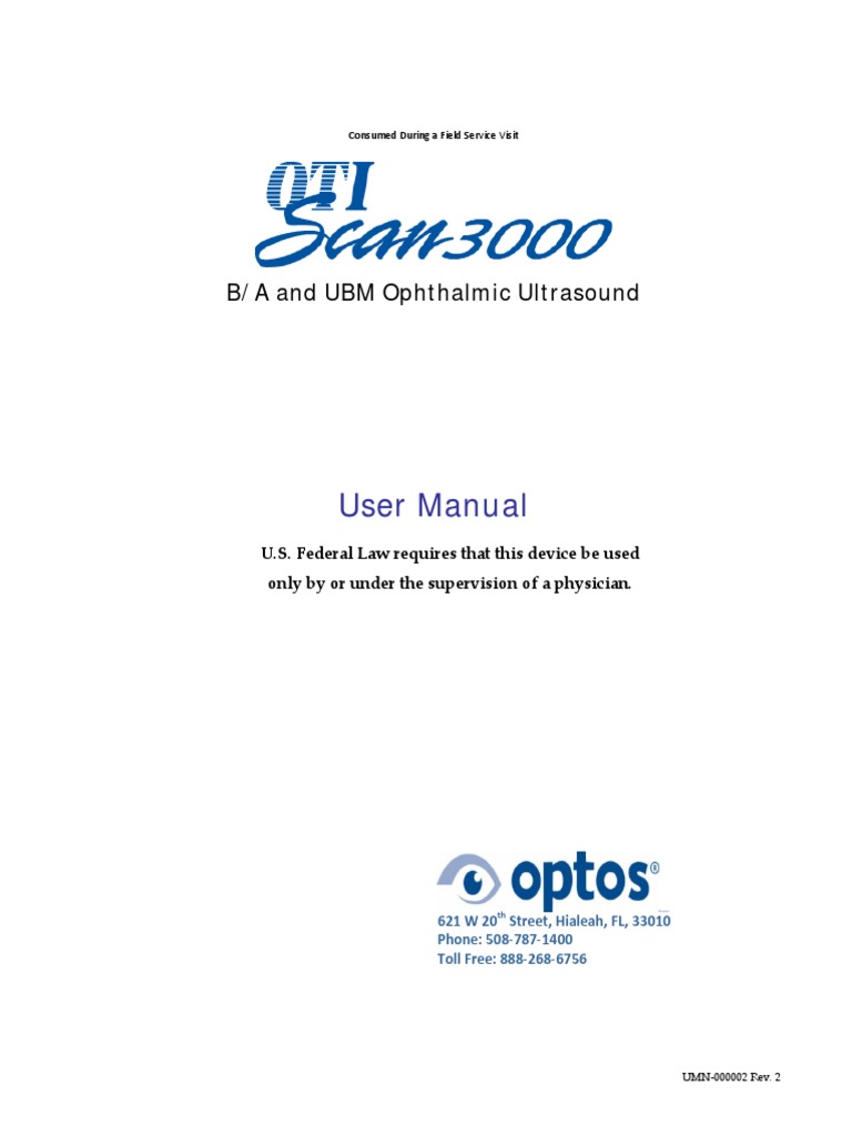 Manual Oti Scan 3000 | PDF | Medical Ultrasound | Printer (Computing)