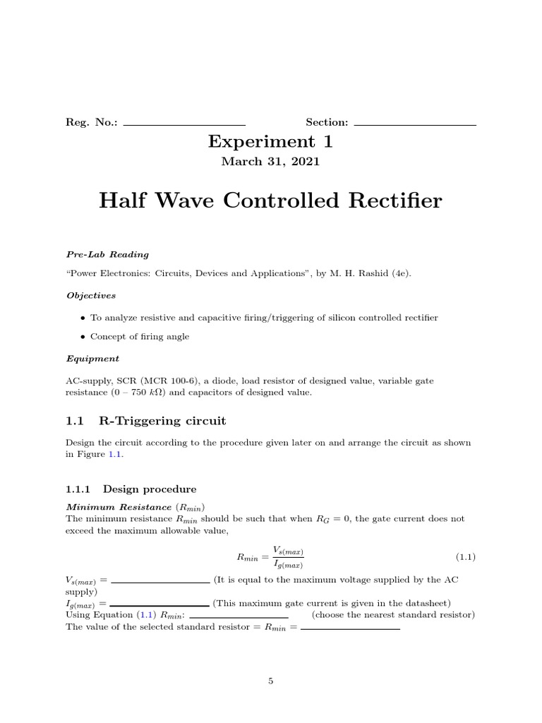 Half Wave Rectifier Experiment Guide | PDF | Rectifier | Electrical Network