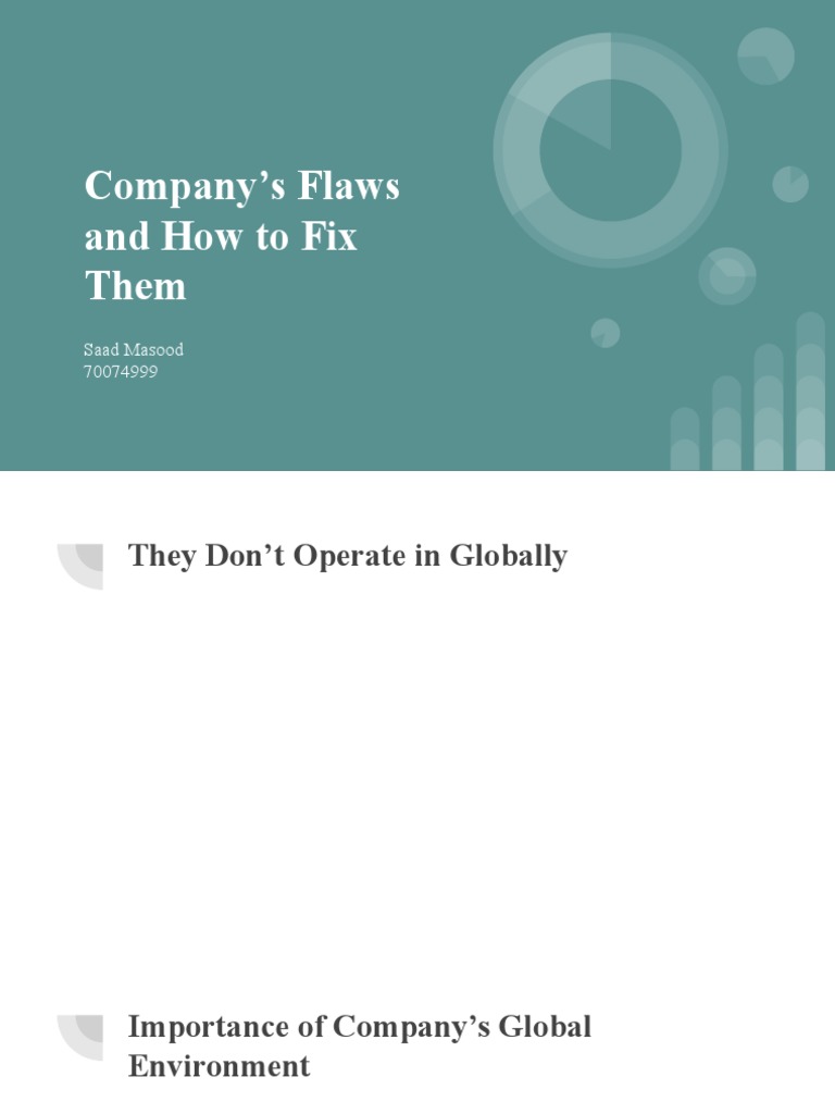 Company's Flaws and How To Fix Them | PDF