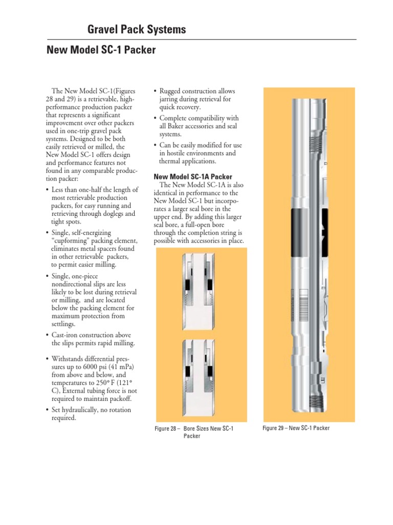 Gravel Pack Systems: New Model SC-1 Packer | PDF | Building Engineering ...