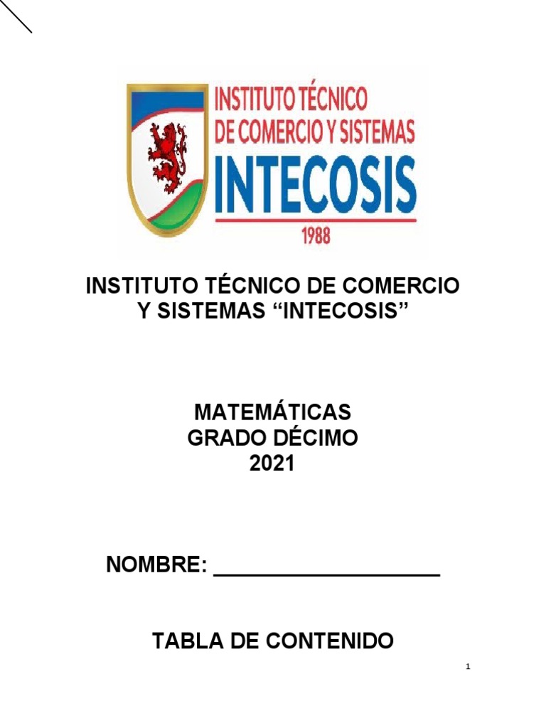 Guía Matemáticas Grado Décimo 2021 | PDF | Funciones trigonométricas ...