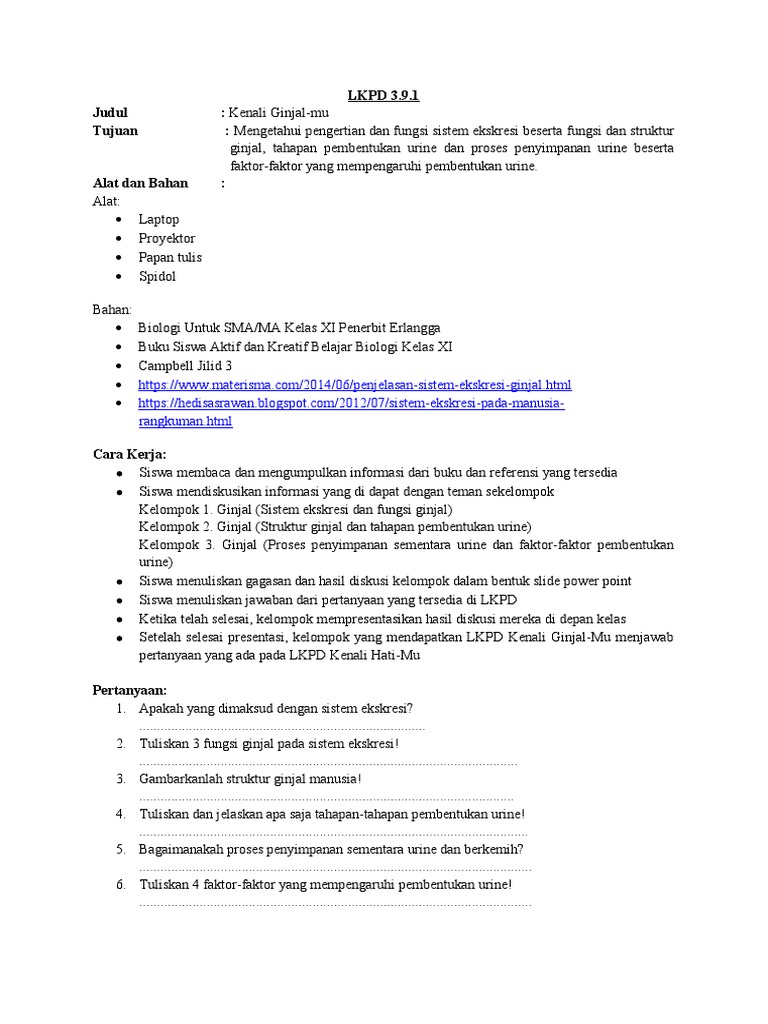 LKPD Dan Rubrik Penilaian | PDF