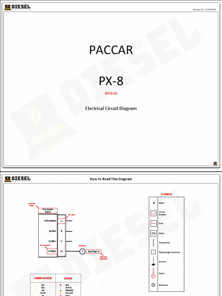 Paccar: Electrical Circuit Diagram | PDF | Fuel Injection | Turbocharger