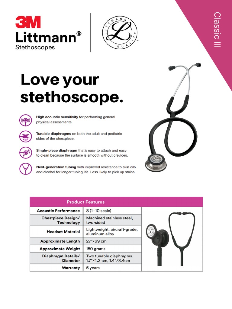 Littmann Classic III Stethoscope Catalog | PDF | Color