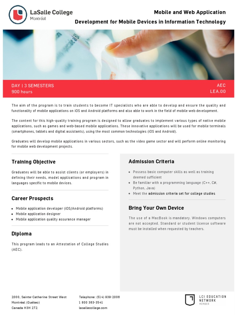 Aec Mobile App Development Courses PdfBrochure en | PDF | Application Software | Mobile App