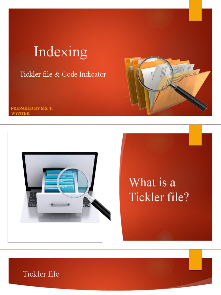 Indexing - Tickler Files & Cards Indicator | PDF