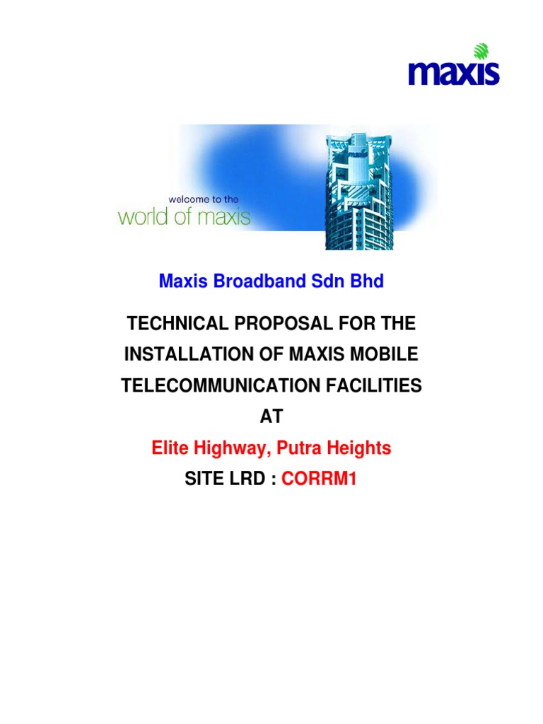 Maxis Broadband SDN BHD: Technical Proposal For The Installation of ...
