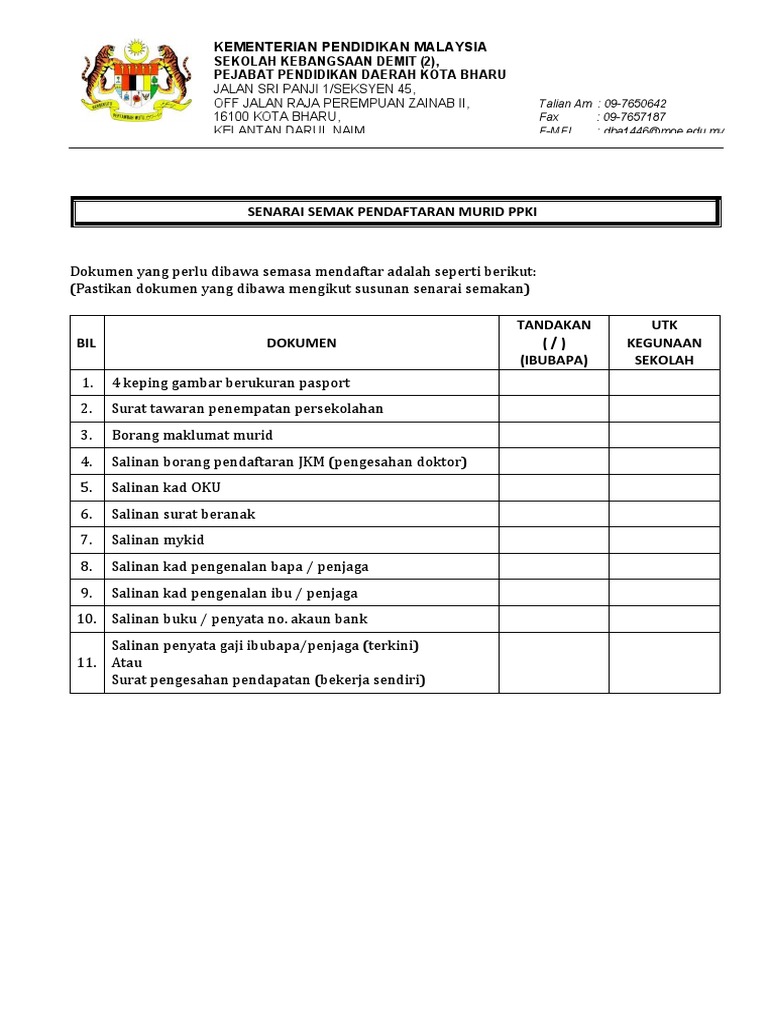 Senarai Semak Dokumen | PDF