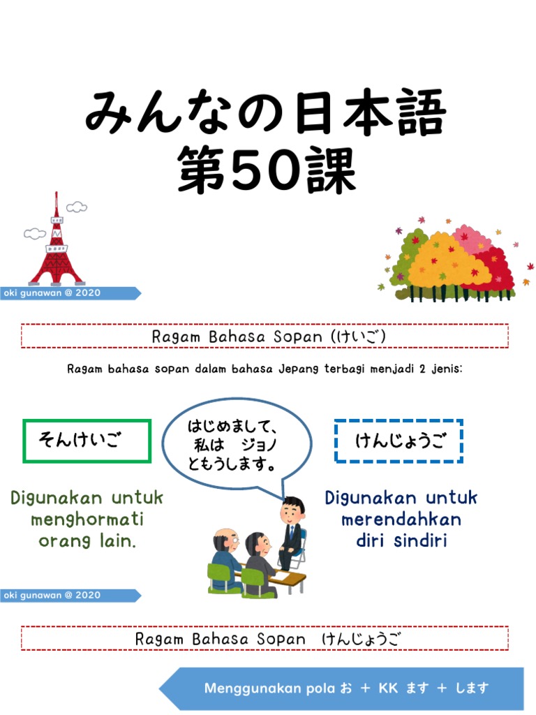 MNN 2 Bab 50 (Ragam Bahasa Sopan - Kenjougo-) | PDF