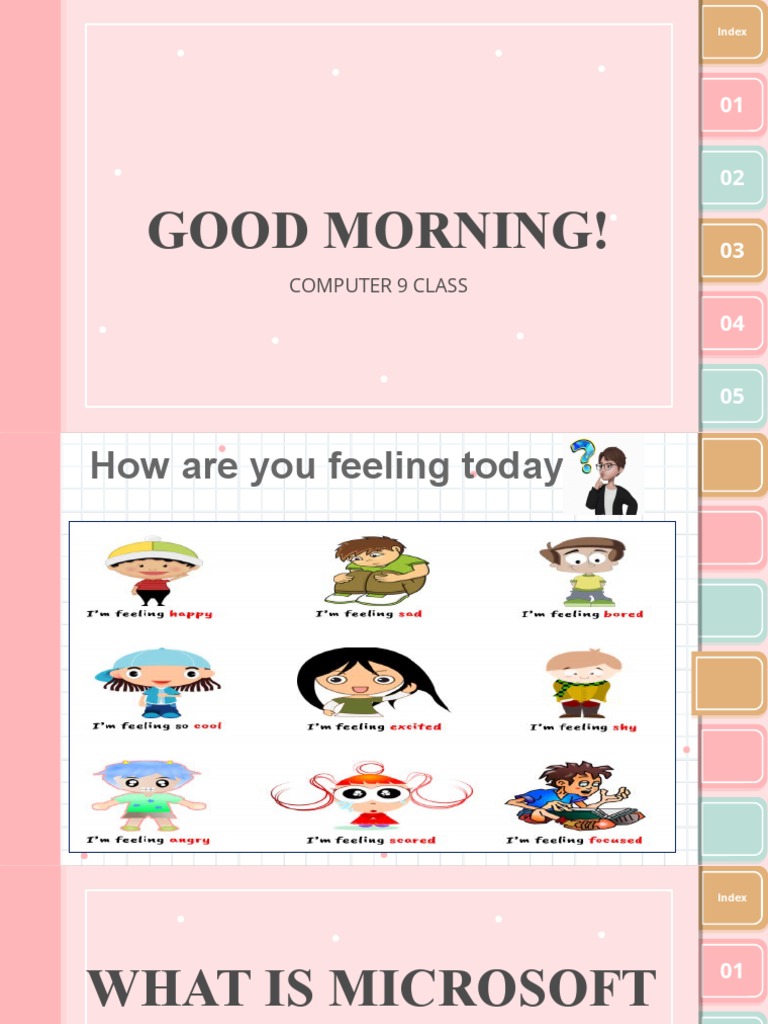 Good Morning!: Computer 9 Class | PDF | Microsoft Excel | Window ...