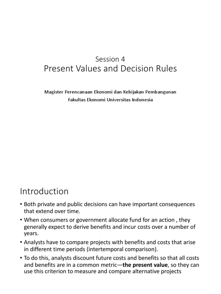 Present Value and NPV Decision Rules | PDF | Net Present Value ...