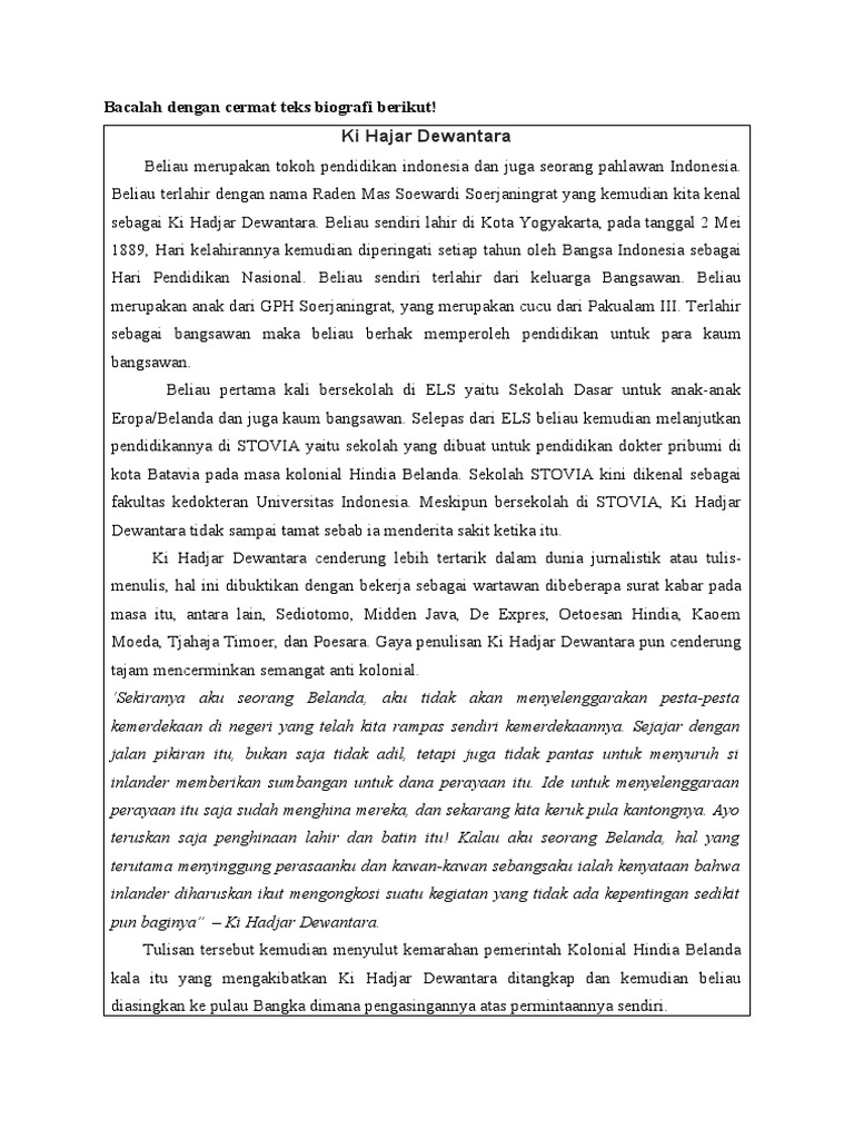 Bacalah Dengan Cermat Teks Biografi Berikut | PDF | Politik | Ilmu Sosial Bacalah Dengan Cermat Teks Biografi Berikut | PDF | Politik | Ilmu Sosial