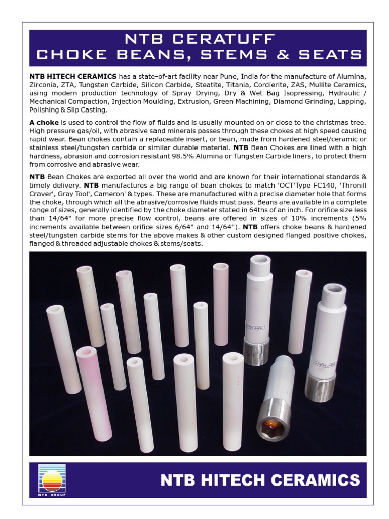 Choke Beans, Stems & Seats | PDF | Abrasive | Tungsten