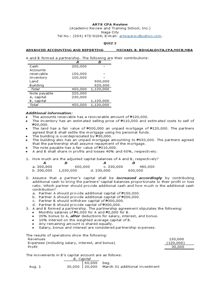 p1 Quiz With Theory | PDF | Depreciation | Goodwill (Accounting)