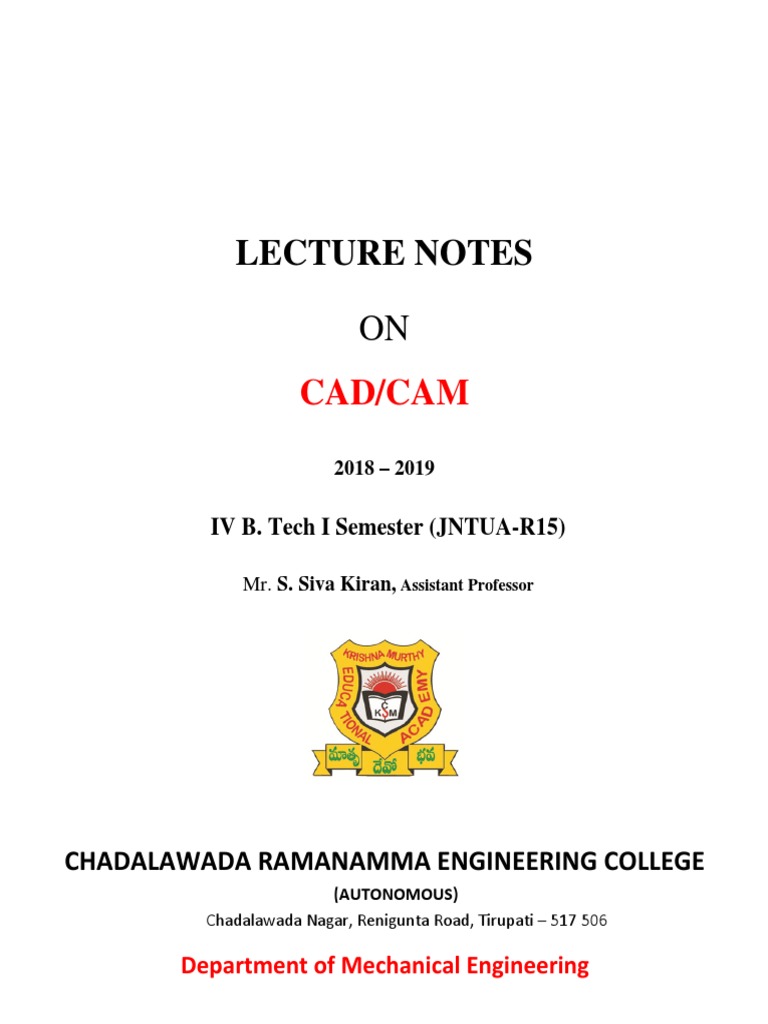 CAD/CAM Overview and Manufacturing Types | PDF | Automation | 2 D ...