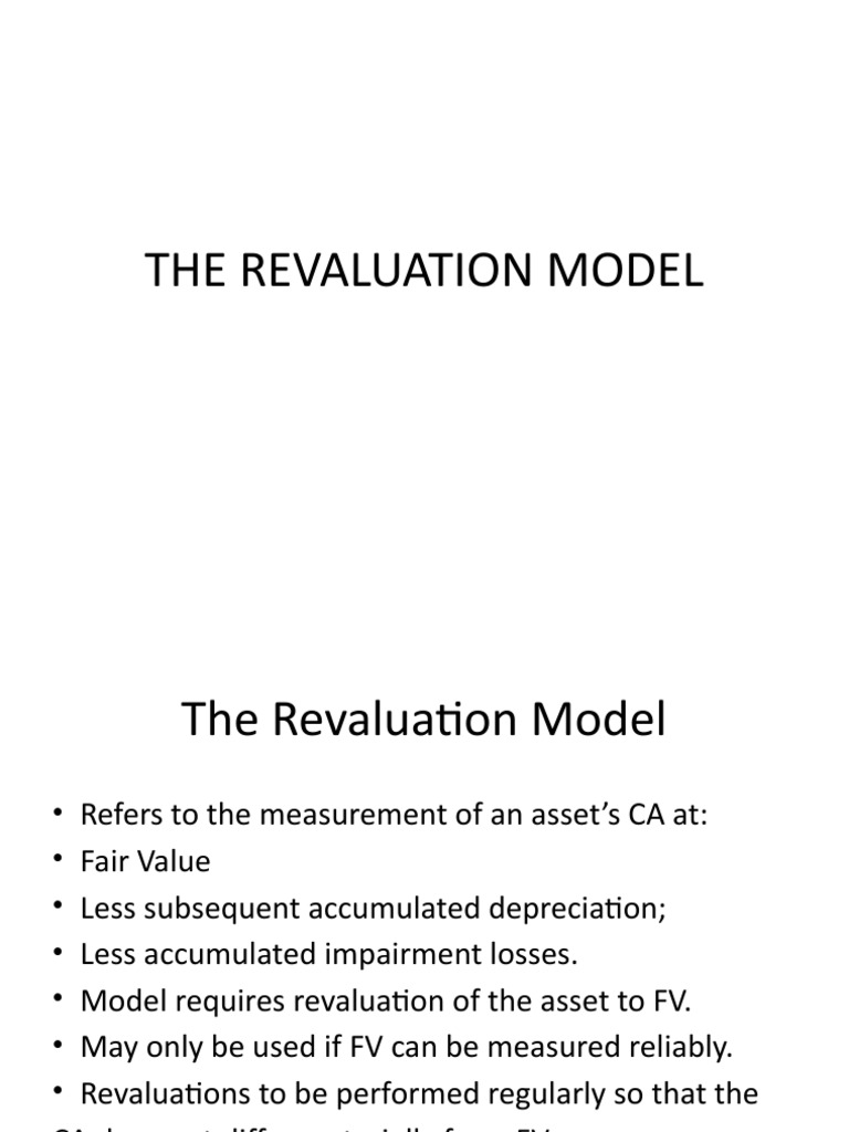 The Revaluation Model | PDF | Depreciation | Historical Cost
