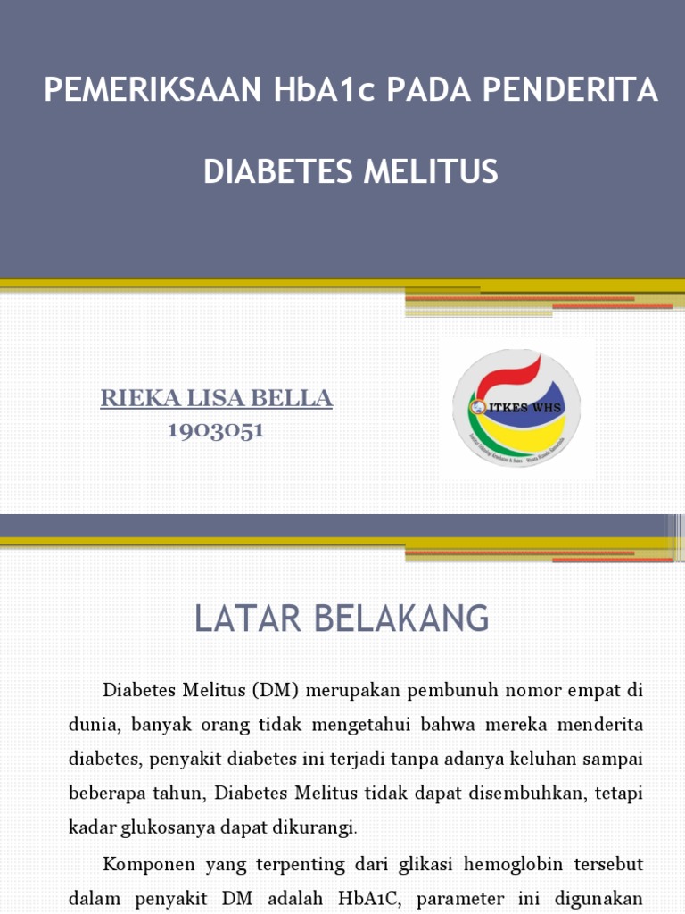 Pemeriksaan Hba1c Pada Penderita Bella | PDF | Kesehatan Holistik