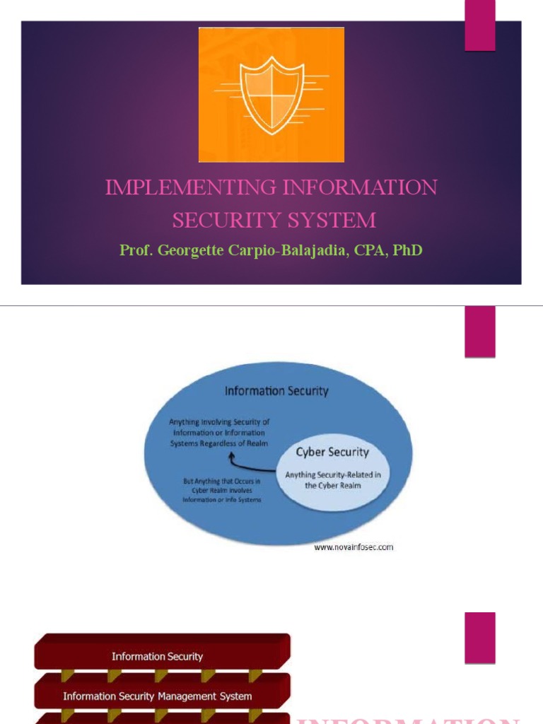 Implementing Information Security System: Prof. Georgette Carpio ...