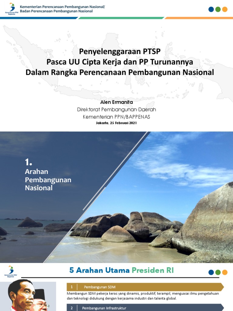 BAPPENAS - Penyelenggaraan PTSP Pasca UU Cipta Kerja | PDF | Bisnis | Ilmu Sosial