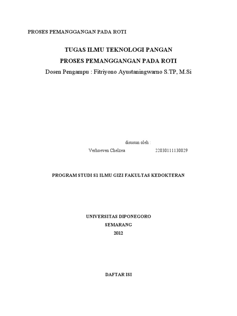 Proses Pemanggangan Pada Roti | PDF