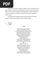 Balangkas NG Pagsusuri NG Awit | PDF