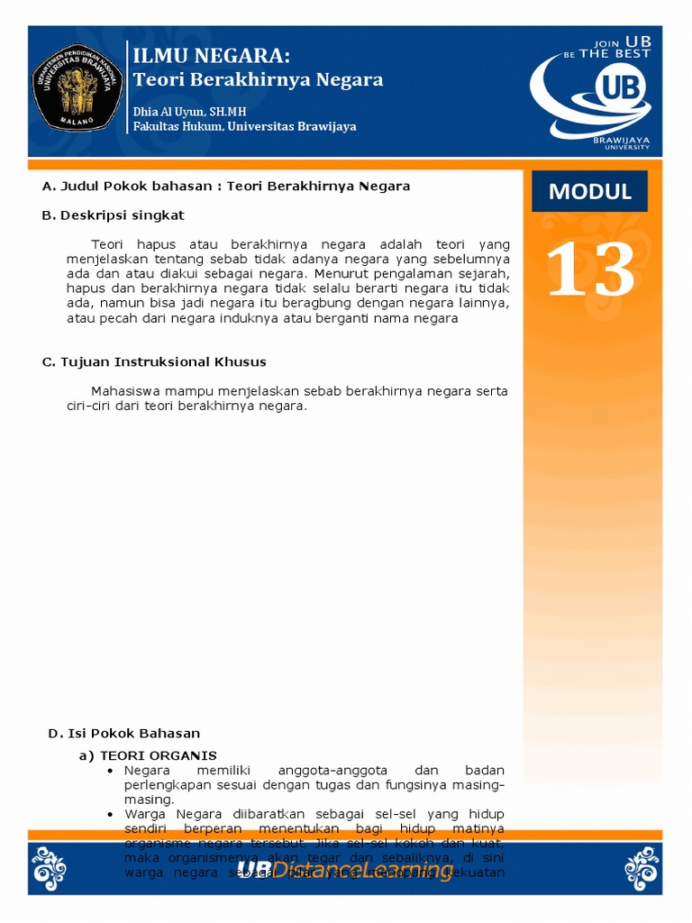 MODUL IN13 - Teori Berakhirnya Negara | PDF
