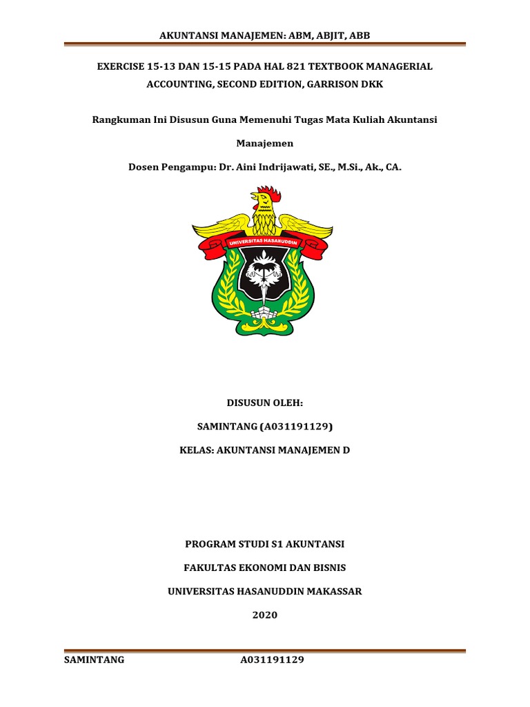 Exercise 15-13 and 15-15 Samintang A031191129 | PDF | Net Present Value ...