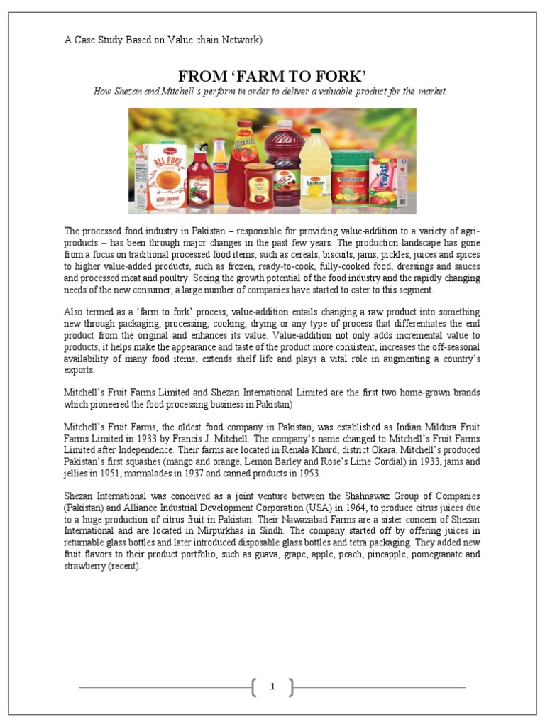 From Farm To Fork': A Case Study Based On Value Chain Network) | PDF ...