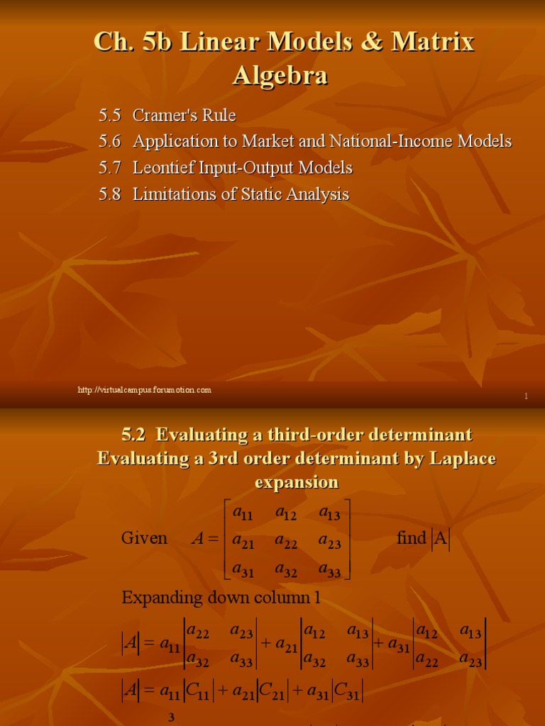 Linear Models & Matrix Algebra | PDF | Input–Output Model | Algebra