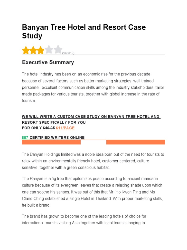Banyan Tree Hotel and Resort Case Study | PDF | Brand | Tourism