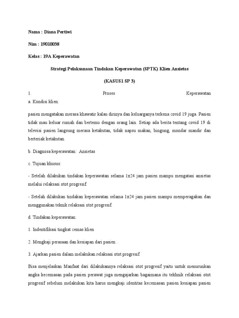 SPTK Ansietas SP 3 | PDF