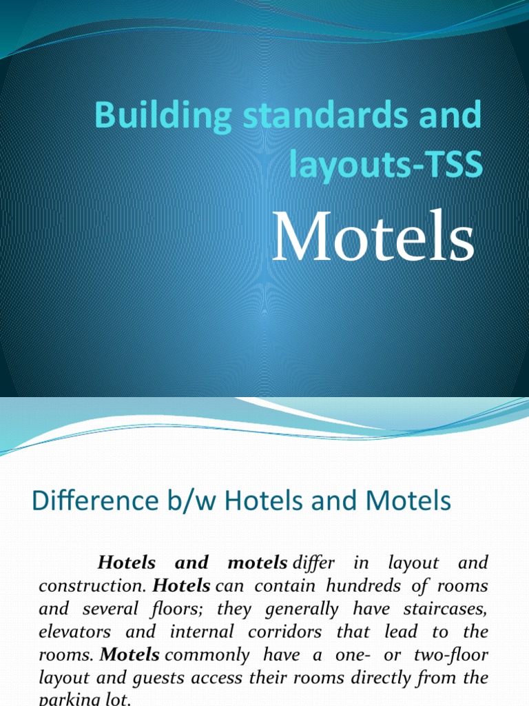 Building Standards and Layouts-TSS | PDF | Motel | Hotel