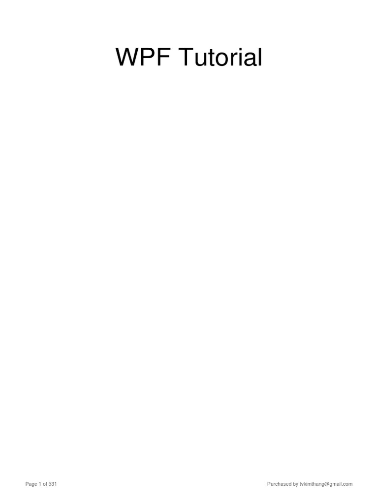 WPF Tutorial PDF | PDF | Extensible Application Markup Language ...