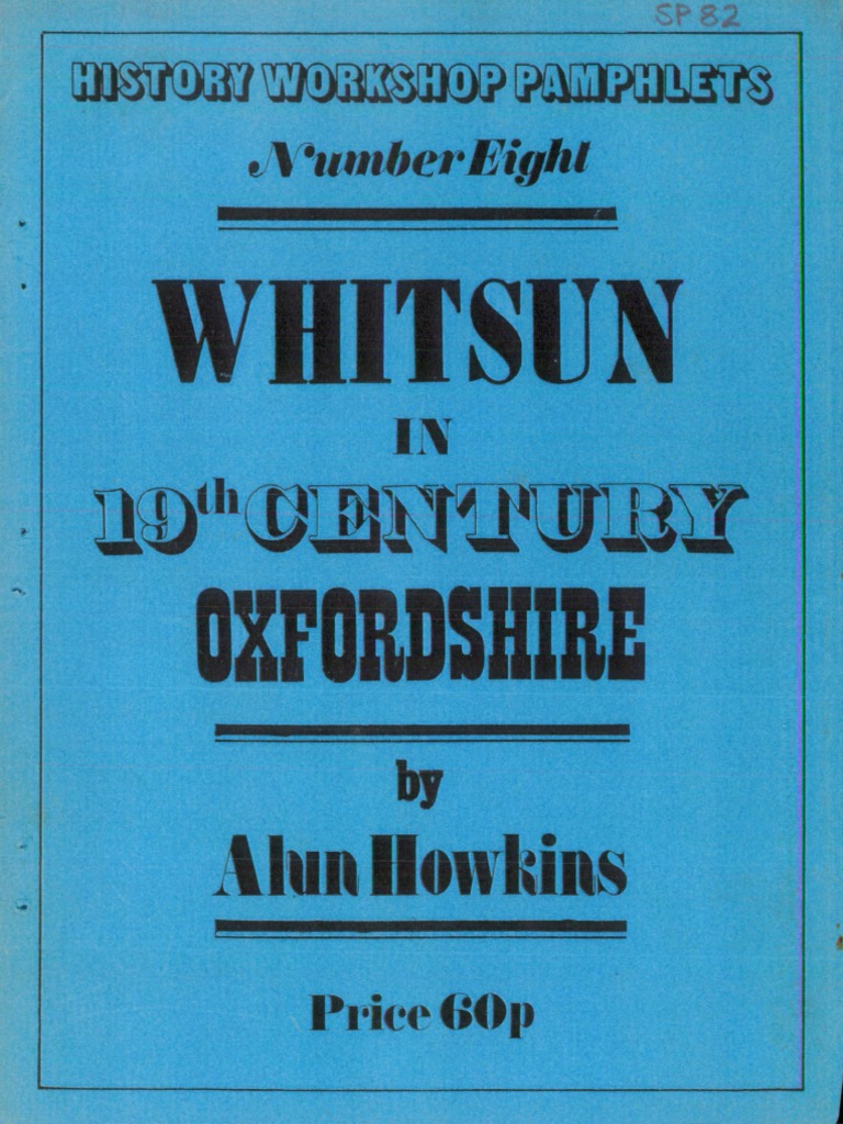 History Workshop Pamphlets 8 Whitsun in 19th Century Oxfordshire | PDF