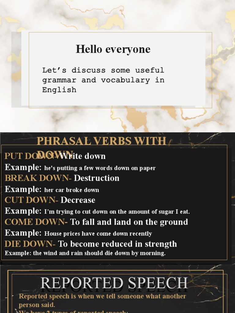 Hello Everyone: Let's Discuss Some Useful Grammar and Vocabulary in ...