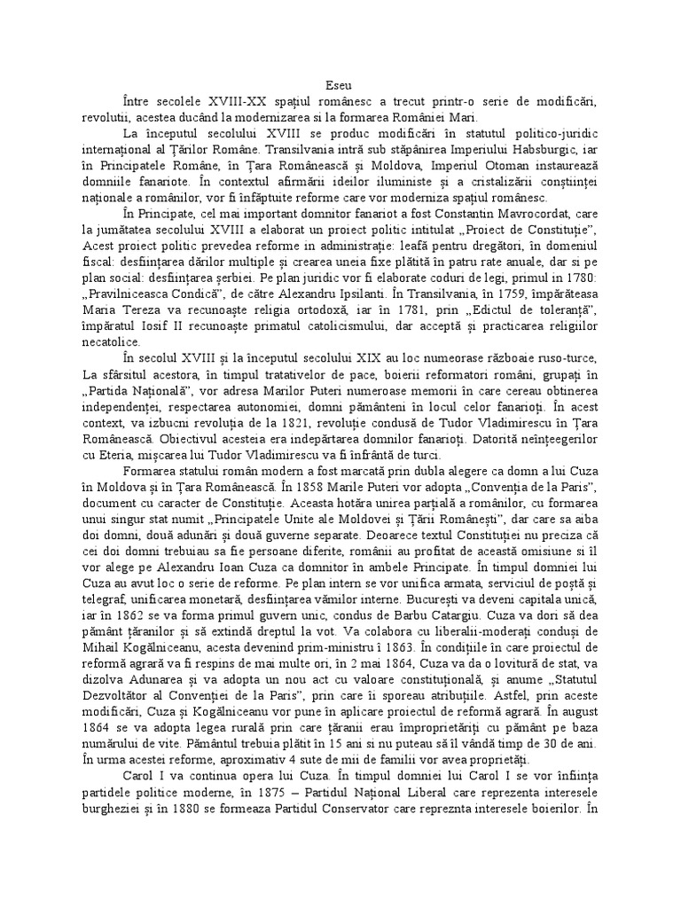 Eseu Istorie 2 | PDF