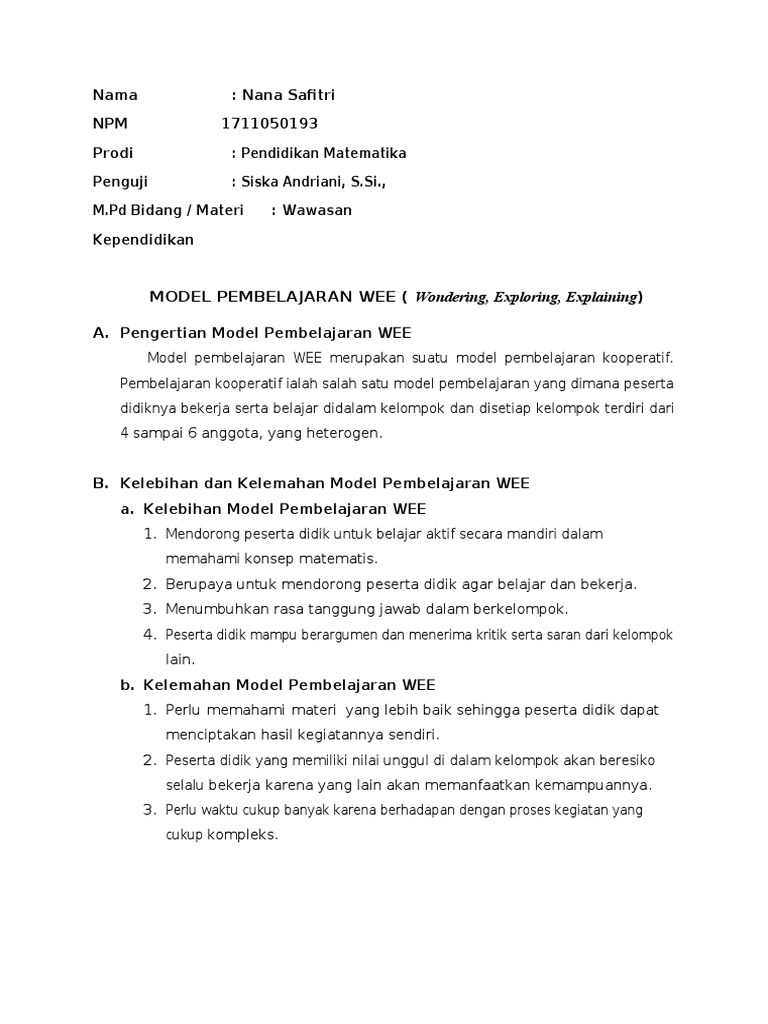RPP 1 | PDF | Karier & Perkembangan | Metode & Bahan Ajar