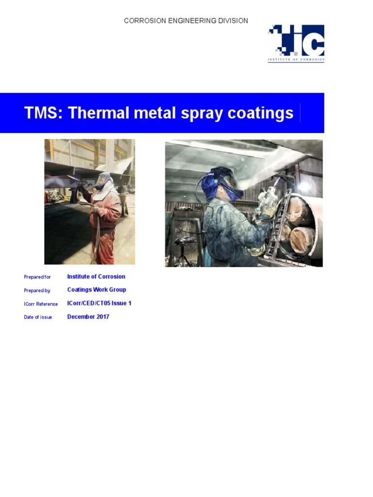 TMS: Thermal Metal Spray Coatings: Corrosion Engineering Division | PDF ...