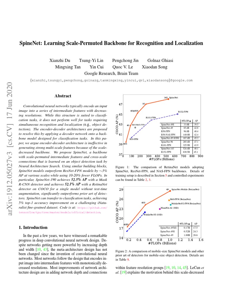 SpineNet - Learning Scale-Permuted Backbone For Recognition and Localization | PDF ...