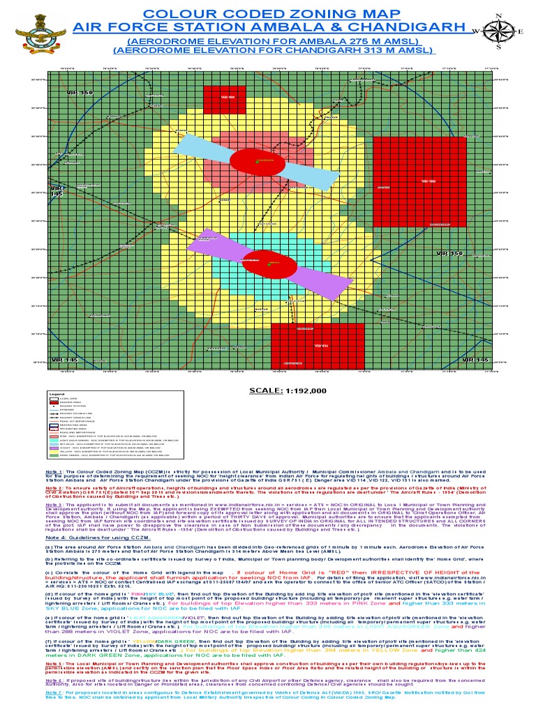 Air Force Colour Coded Zoning Map For Ambala & CHD | PDF | Business
