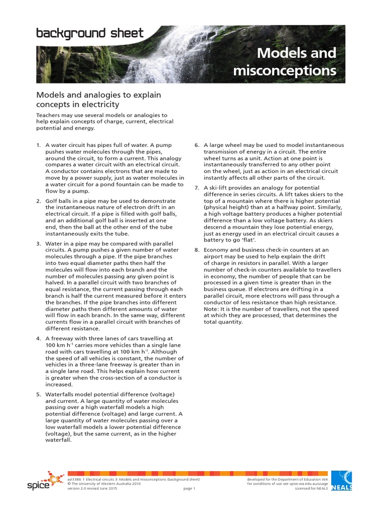 Models and Misconceptions: Background Sheet | PDF | Electric Charge ...